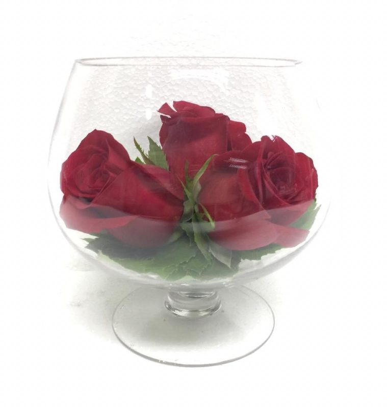 Copa con 3 Rosas – Florería a Domicilio